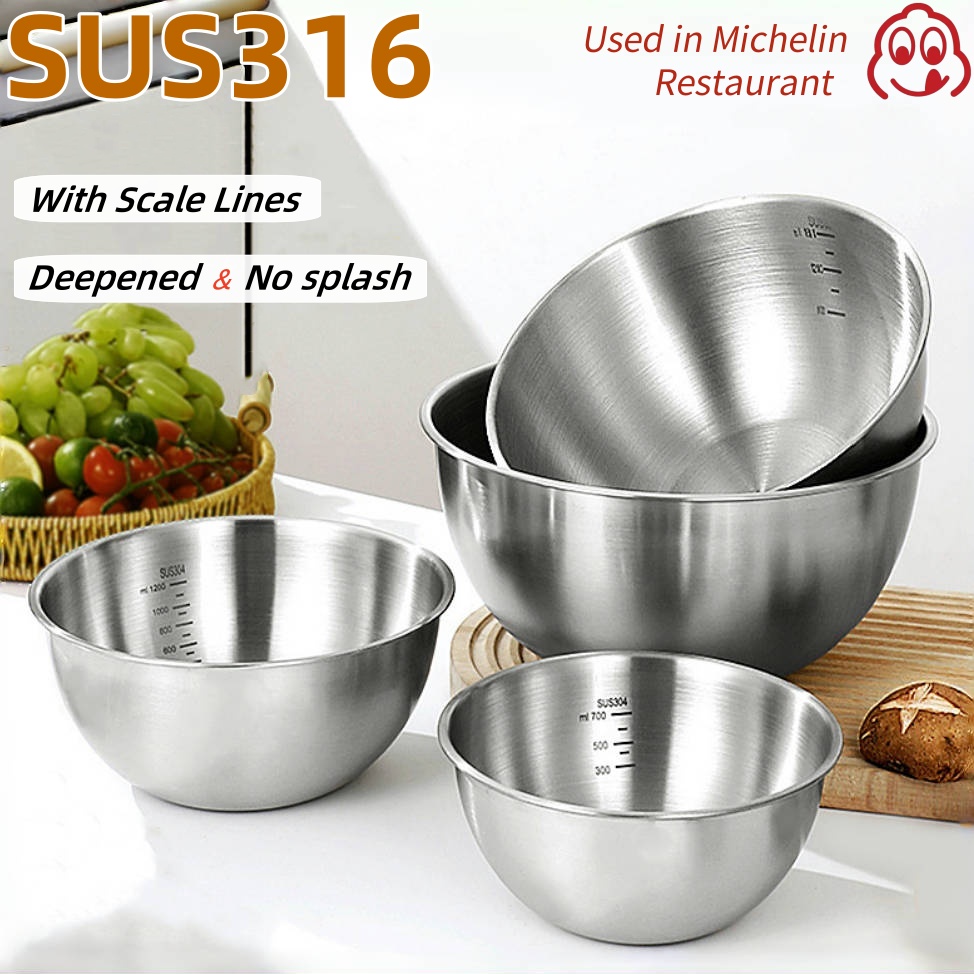 Mixing Bowl Stainless Steel Baking Bowl Salad Bowl Thick Big Size ...