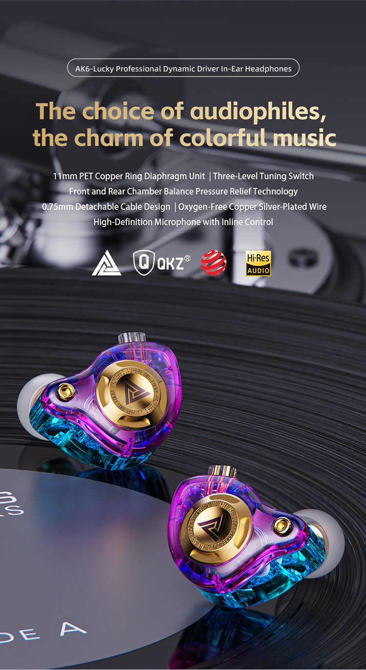 QKZ Professional Dynamic Driver In-Ear Headphones, Professional AK6 ...