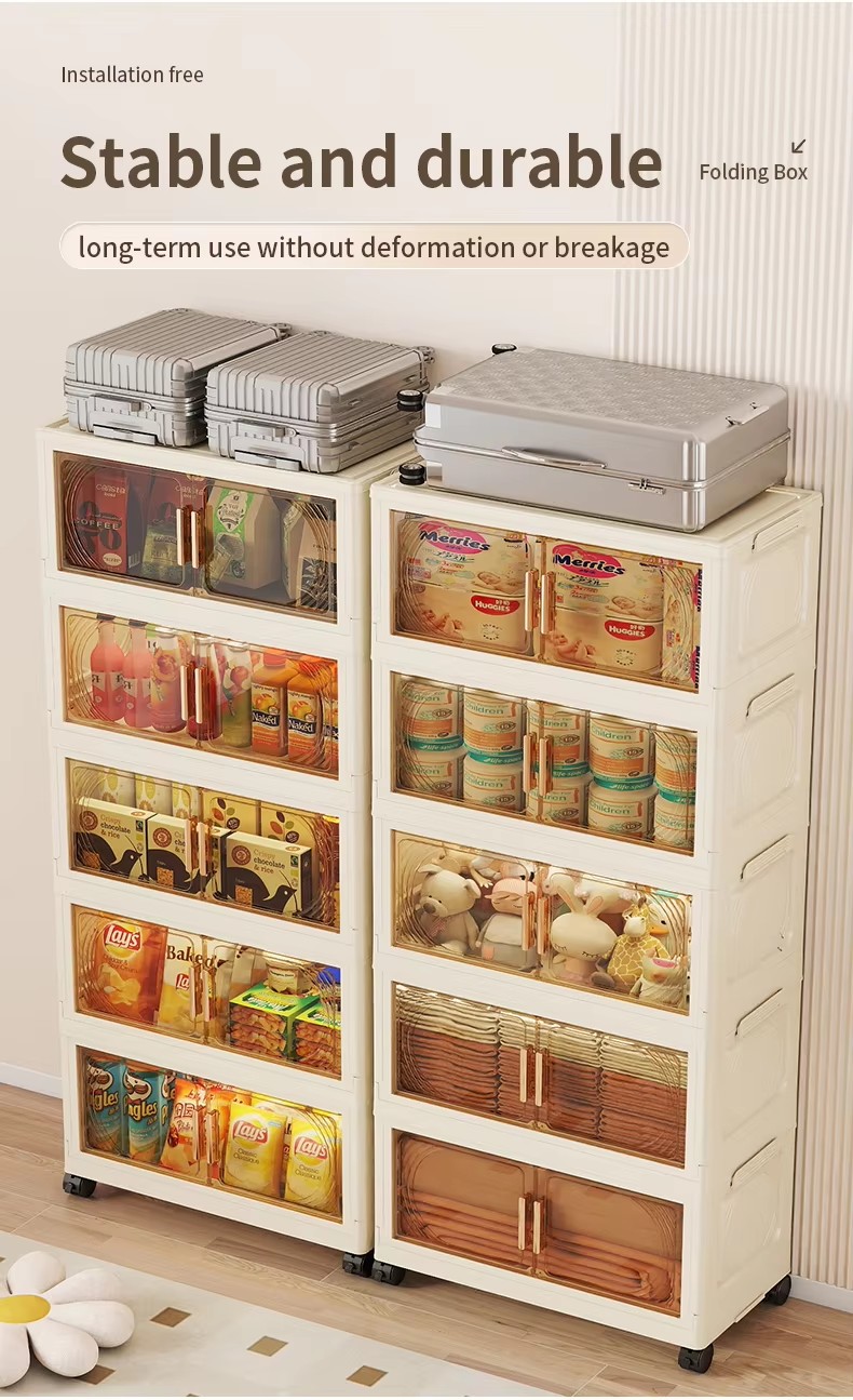 Multilayer Foldable Storage Cabinet Plastic Stackable Storage Megabox ...