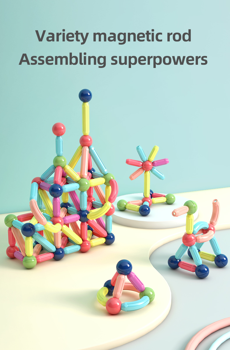 Magnetic Stick Balls Building Magnet Toy Blocks 3D Educational Toy For ...