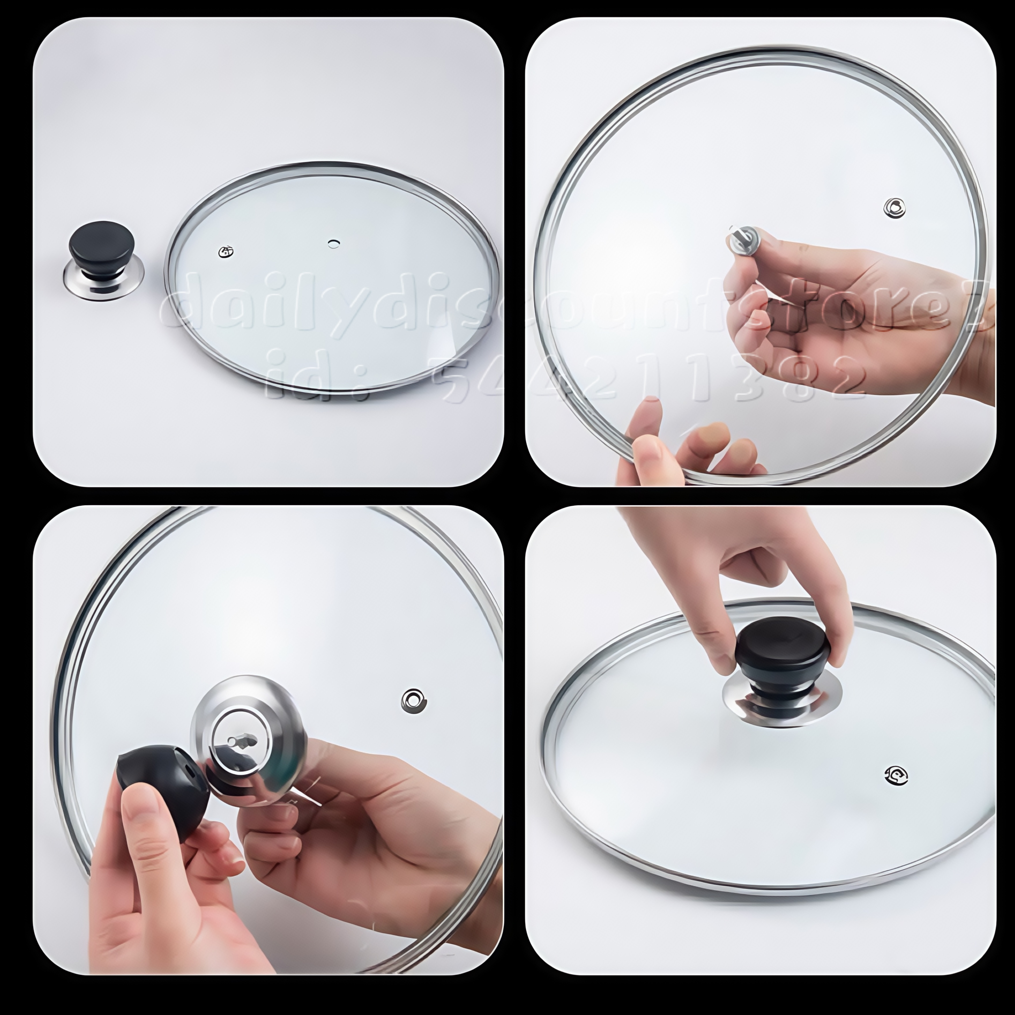 Universal Pot Lid Replacement Grip Pot Lid Handle Grip Cookware Pot Lid ...