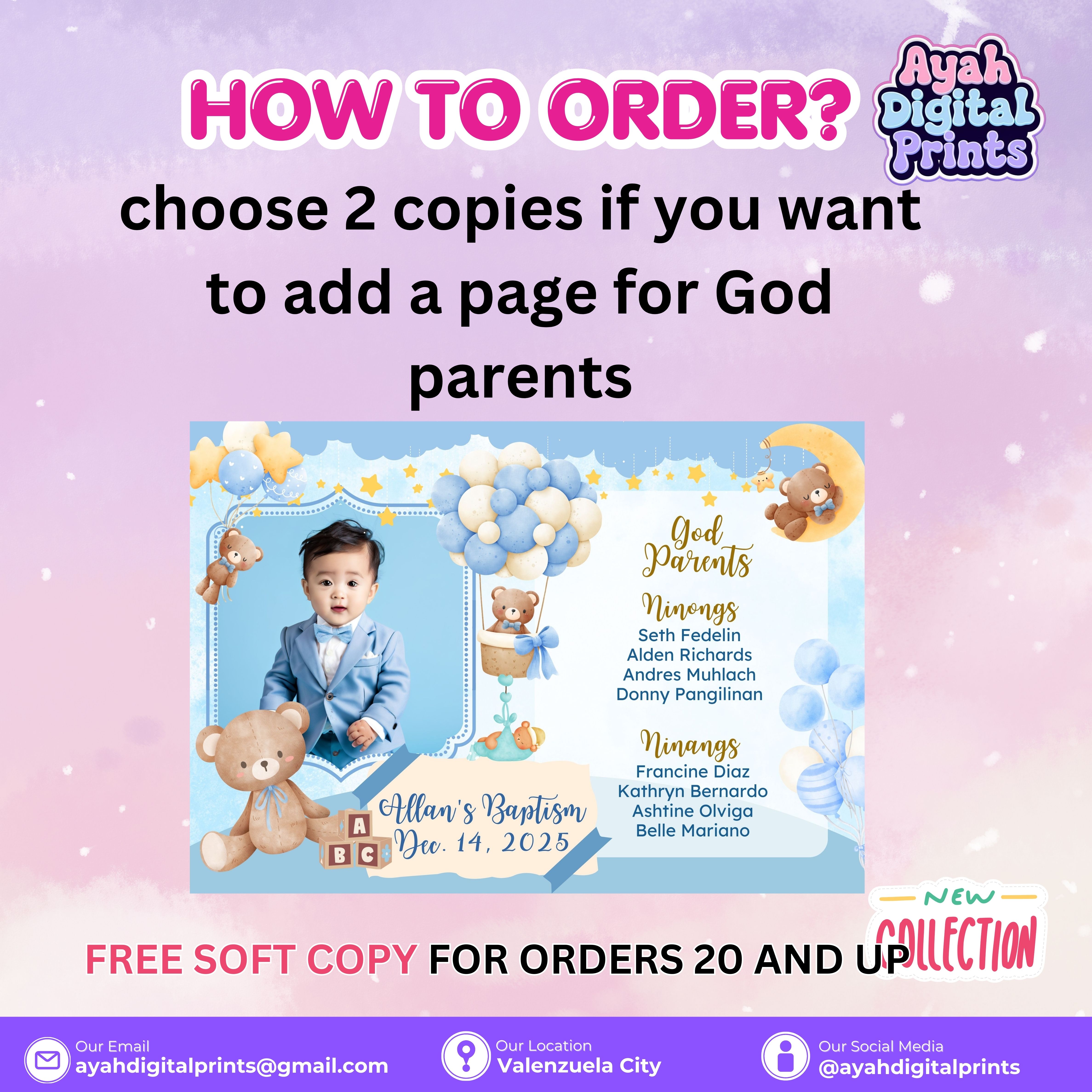 4R SIZE INVITATION FOR BIRTHDAY OR CHRISTENING WITH FREE ENVELOPE ...