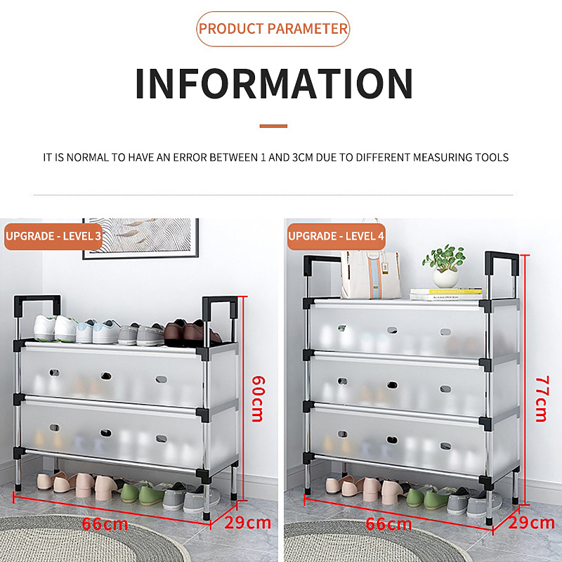 shoe rack organizer with cover shoe rack 6 layer / Tier Stainless Steel ...