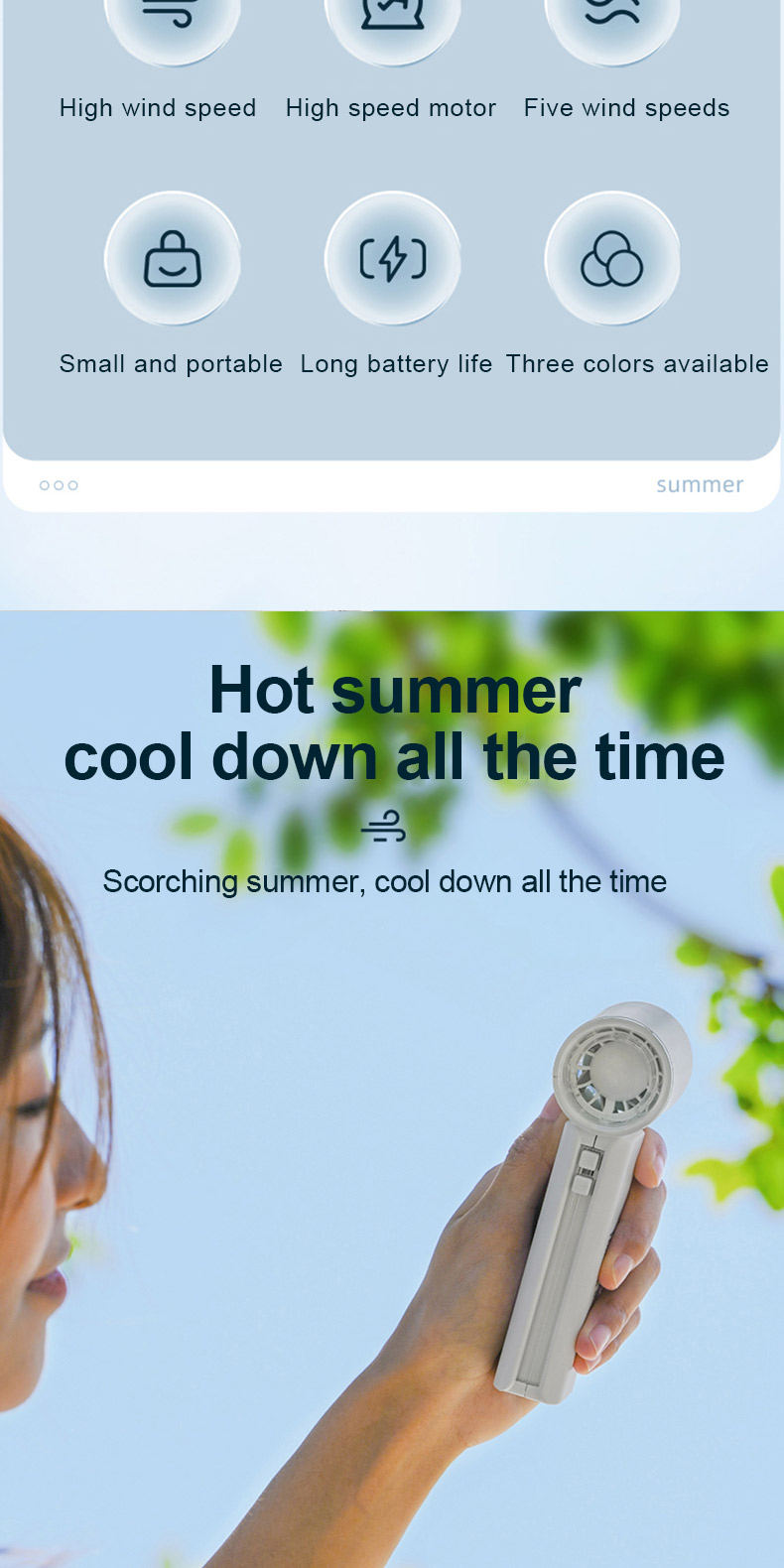 Jiditech Mini Portable Turbo Fan Jet Fan Mini Fan Handheld Fans With 5 ...