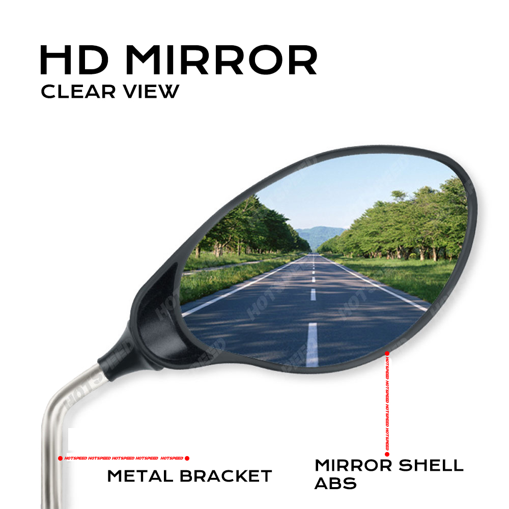 HOTSPEED Universal Side Mirror For Motorcycle Y125ZR Design Bend Chrome ...