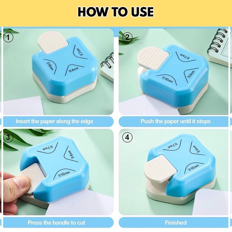 PrinDex 3In1 Corner Punch for paper cardboard R4 R7 R10 Corner Puncher ...