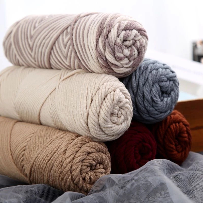 (23 Colors) 8 Plys Milk Cotton Yarn Wool Thread Knitting Scarf DIY ...