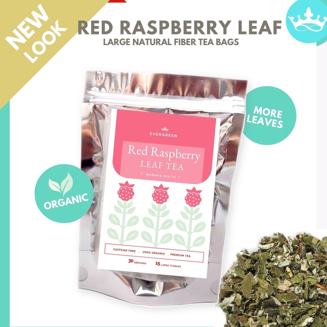 Organic USA-Sourced Red Raspberry Leaf Tea | Caffeine-Free, Big Large ...