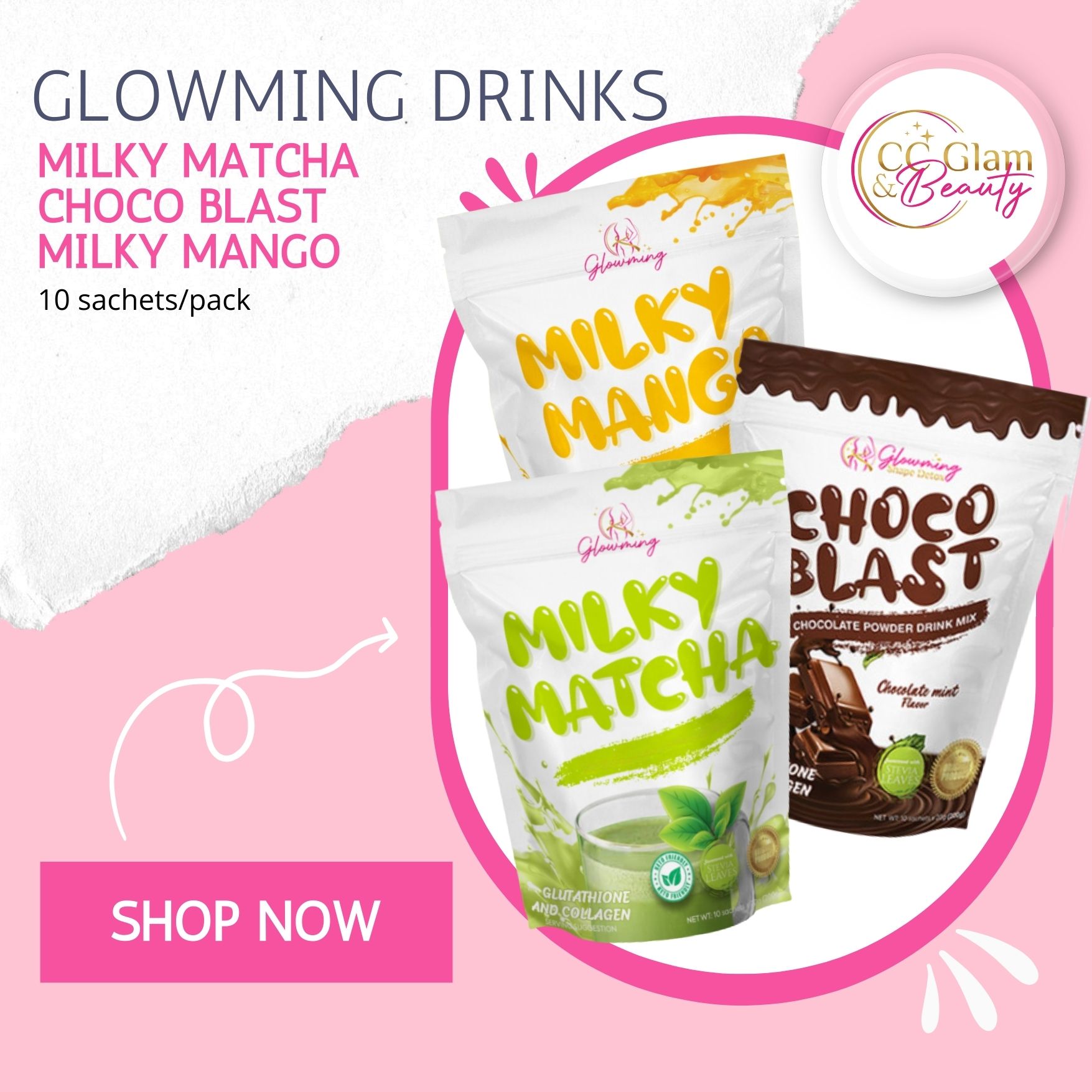 CC Glam & Beauty Glowming Shape Detox MILKY MATCHA, CHOCO BLAST, MILKY ...