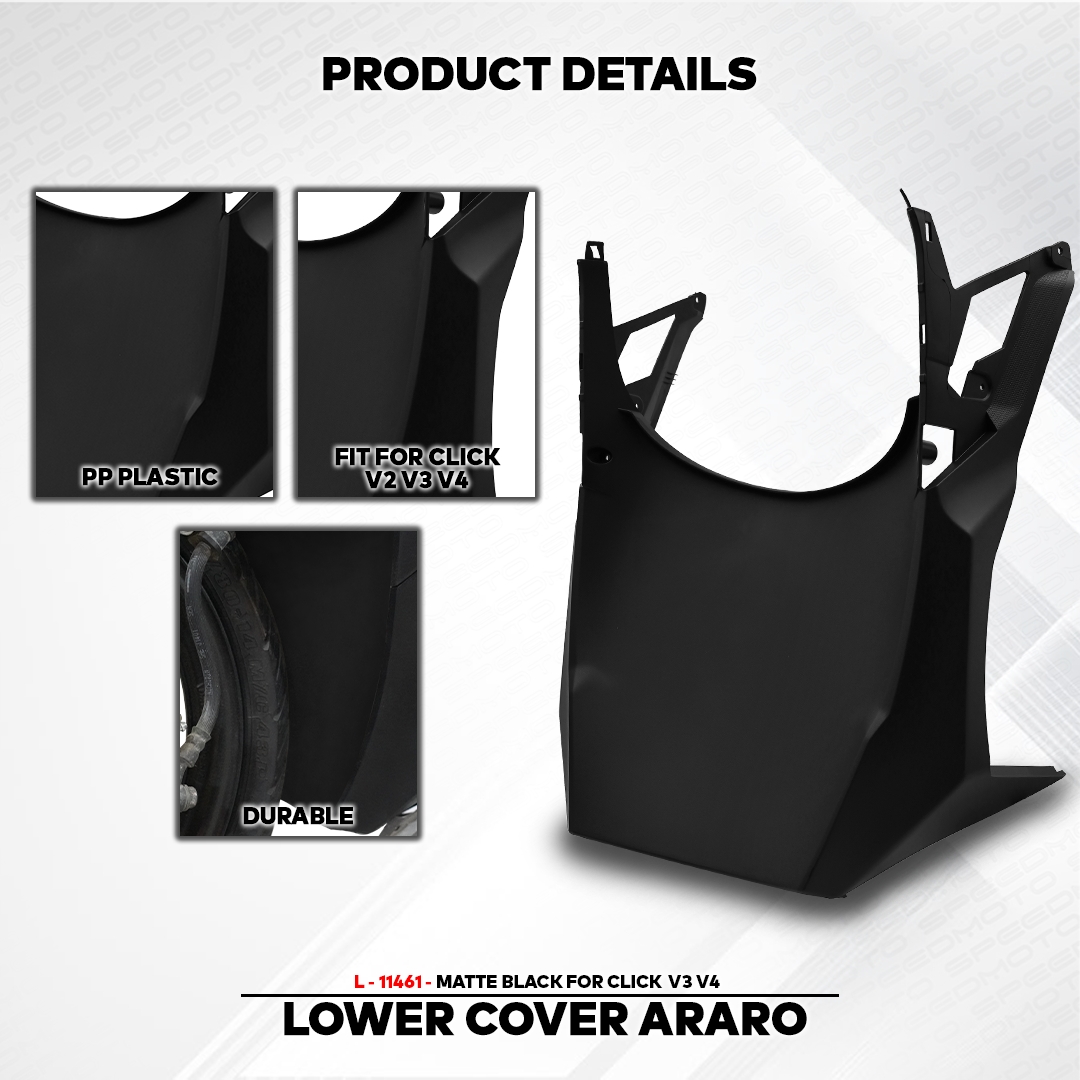 LEGITMOTO HONDA CLICK V3 / V4 LOWER COVER ARARO L-11461 MATTE BLACK FOR ...