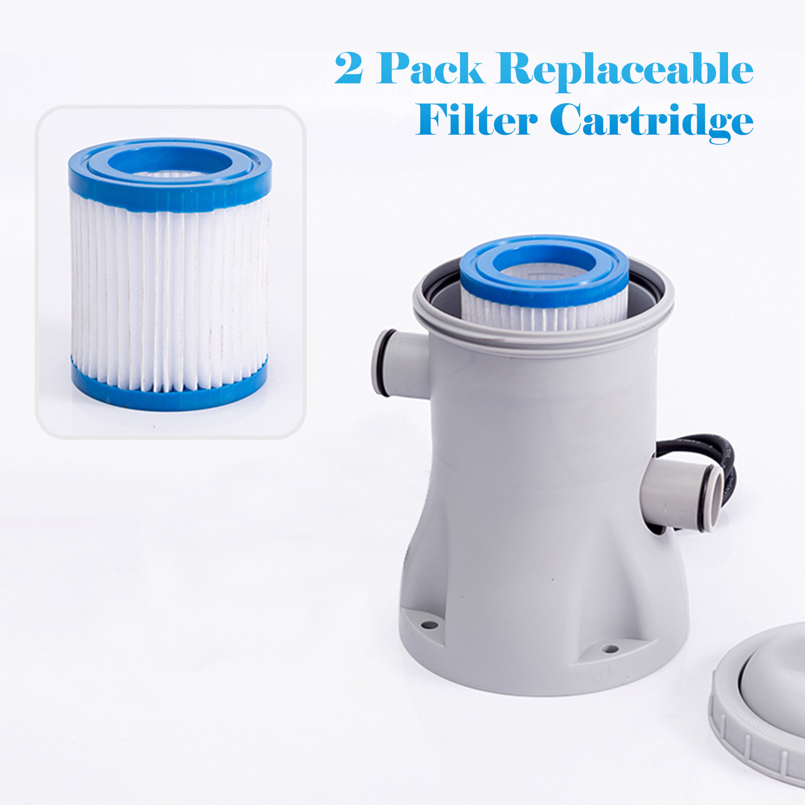 Pool Filter Pump 330 GPH Paddling Pool Electric Water Pump With 2 Pool ...