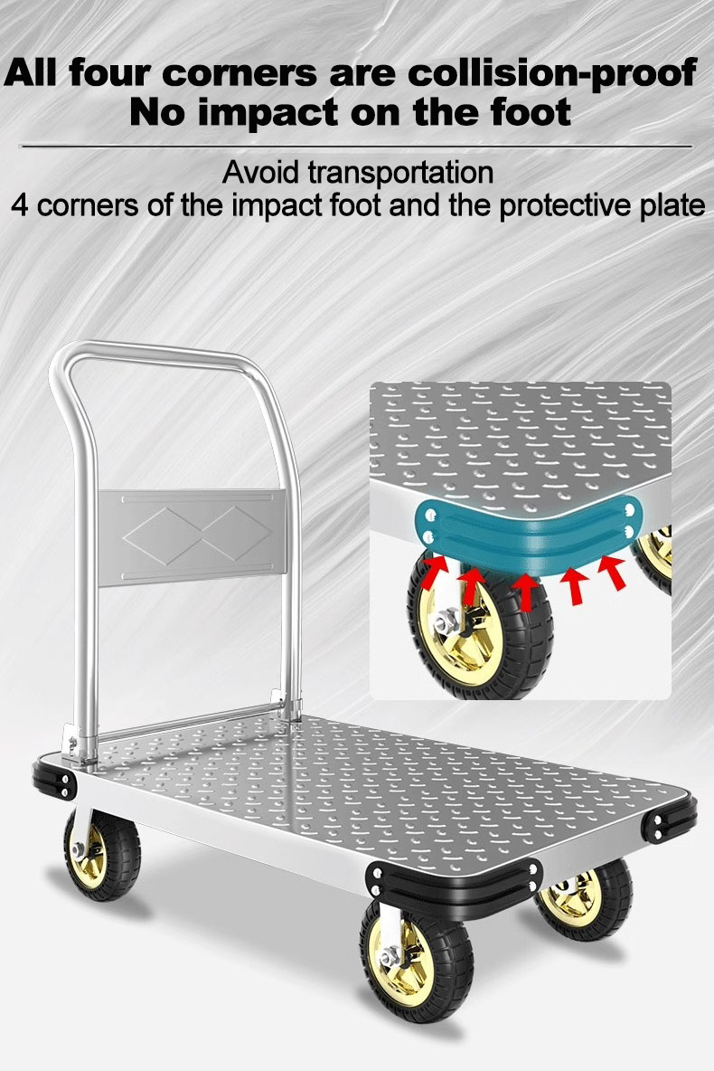 2000kg Heavy Duty Foldable trolley Hand Trucks Rubber Wheel Ultra Quiet ...