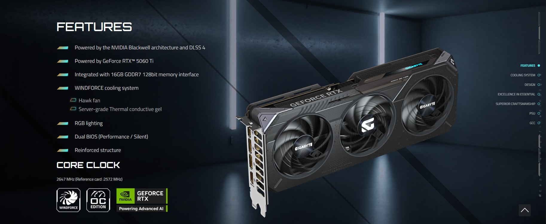 Gigabyte RTX 5060 TI OC 16GB GDDR7 GeForce Graphics Card (GV-N506T ...