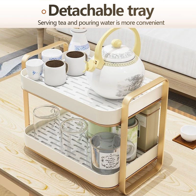 Water Cup Storage Rack 2Tiers Cup Holder Detachable Desktop Storage ...