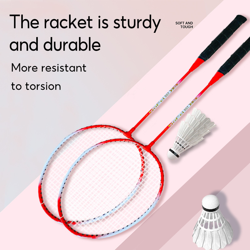 【2PCS】Badminton Racket Original Set Couple Alloy Split Racket Student ...