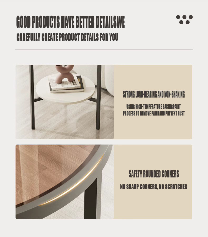 Living room sofa side table duplex side table tempered glass coffee ...