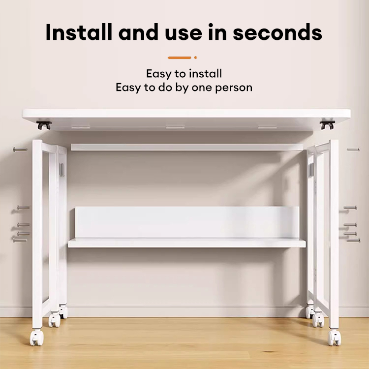 Mobile folding table bedside table simple home computer table double ...