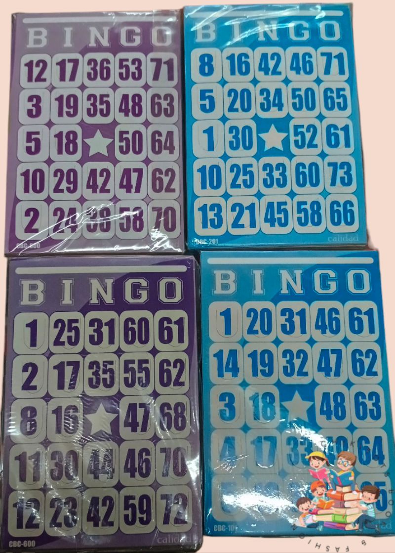 Bingo Card by 100's and 50's | Sold per 1/2pcs | Assorted colors 100 ...