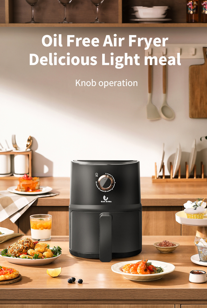 HAN RIVER Air Fryer Multi-functional Oil Free Non Stick 3.5L Black ...