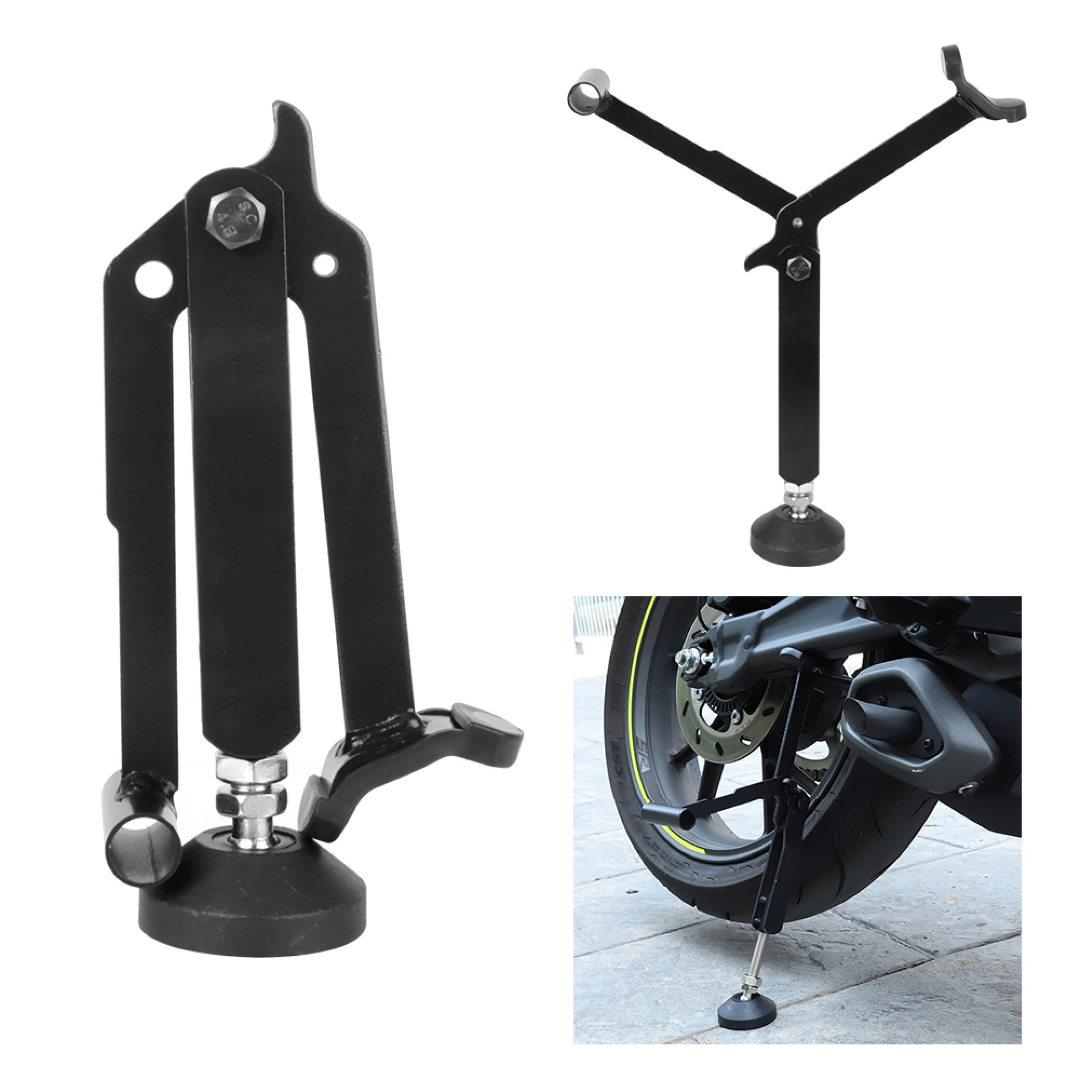 Foldable Motorcycle Wheel Support Side Stand Paddock Portable Lifting ...