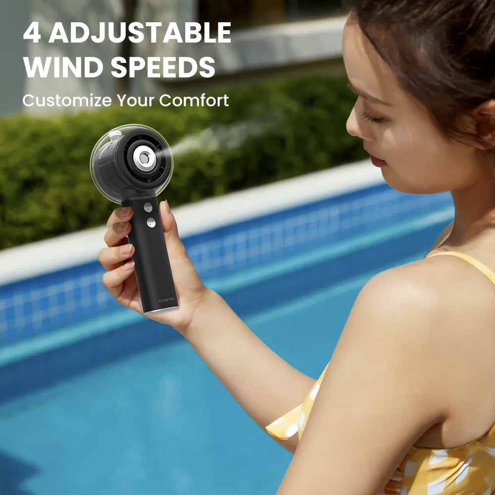 Orashare HFM01 Handheld Mist Fan 4000mAh Rechargeable Portable Fan 4 ...