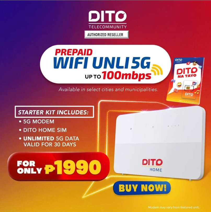 DITO Home Wi-Fi Kit With UNLI 5G Data For 30 Days | Shopee Philippines