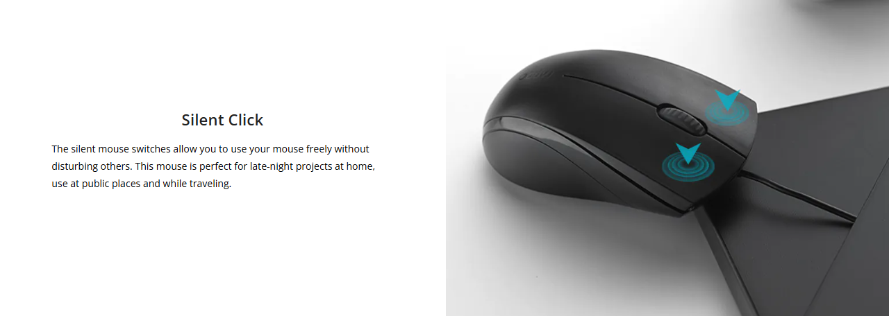 Rapoo N1600 Ergonomic Design Silent Wired Mouse 1000 DPI | Shopee ...