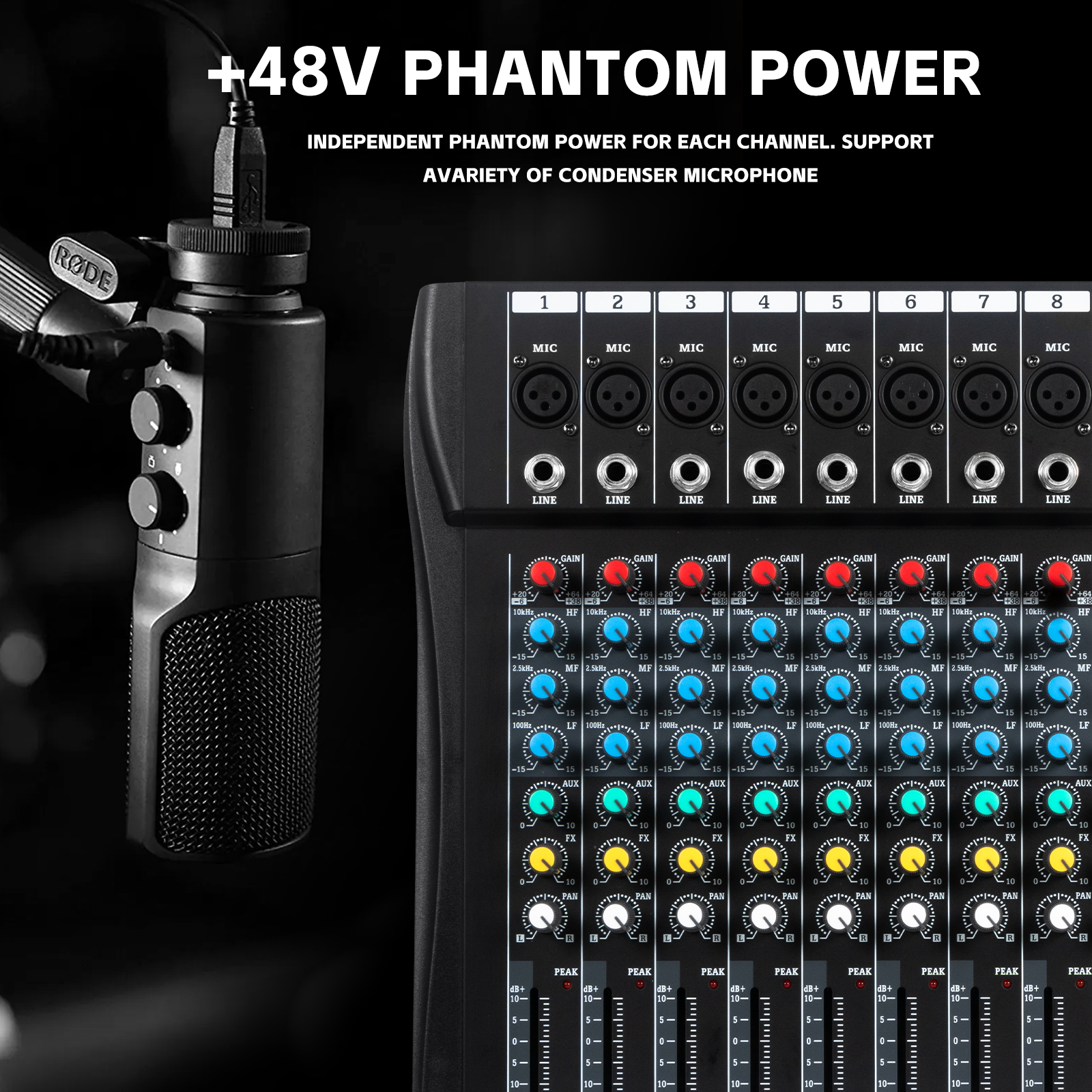 CT120S/160S 12/16 Channel Audio Mixer Sound Mixing Console with ...