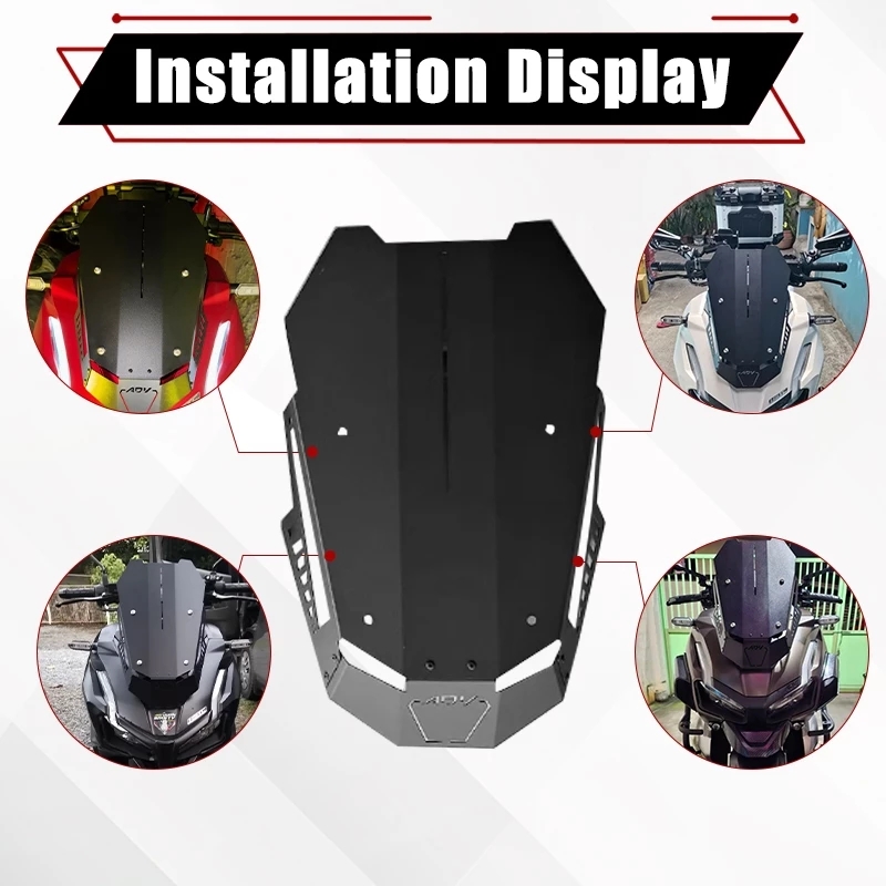 HONDA ADV150 V1/ ADV 160 V2 Full Alloy Front Windshield/Alloy Visor ...