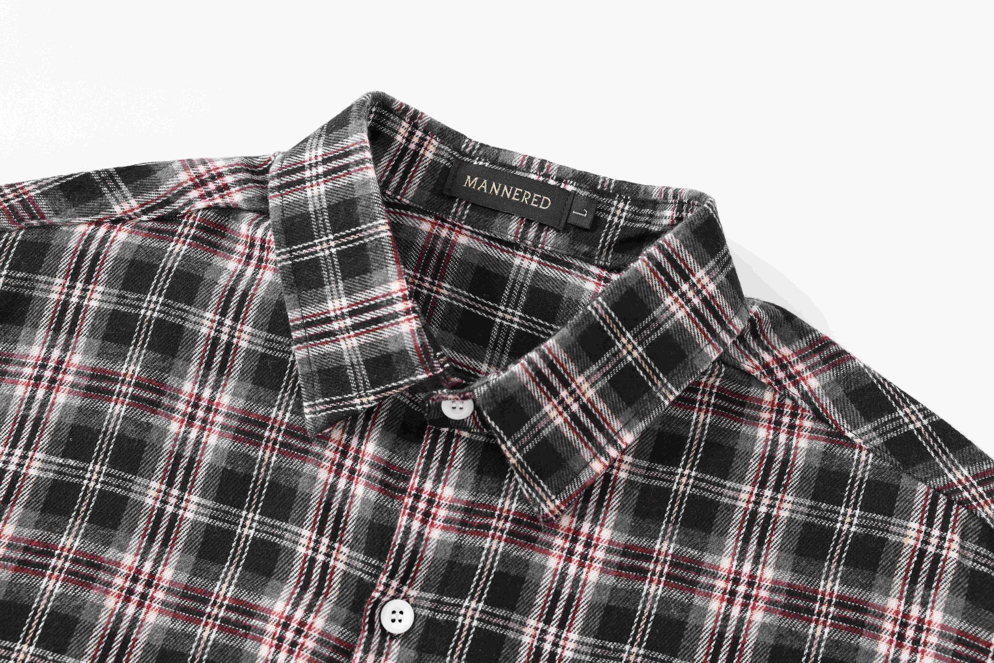 Mannered by HUILISHI LONG SLEEVE Boxy Cropped Polo for Men Plaid ...