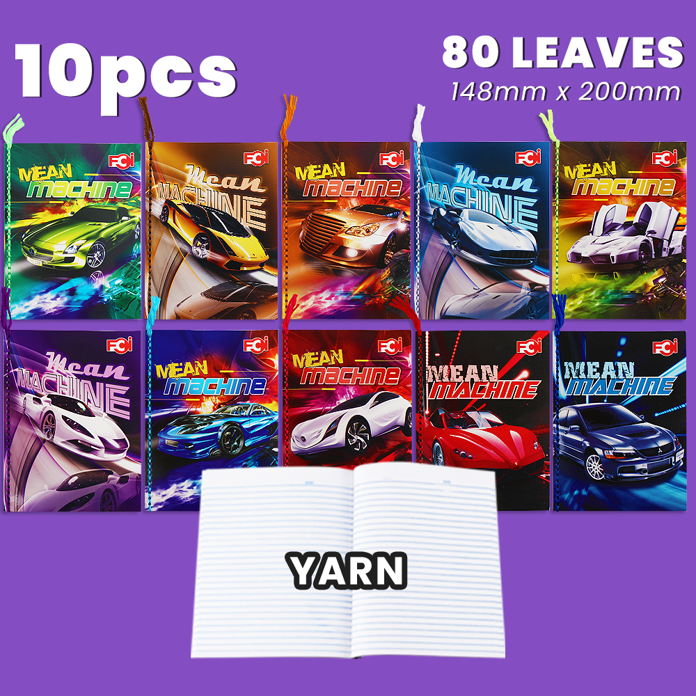 FCI SPIRAL NOTEBOOK WITH YARN (YARN NTBK) ASSORTED DESIGN 80leaves ...