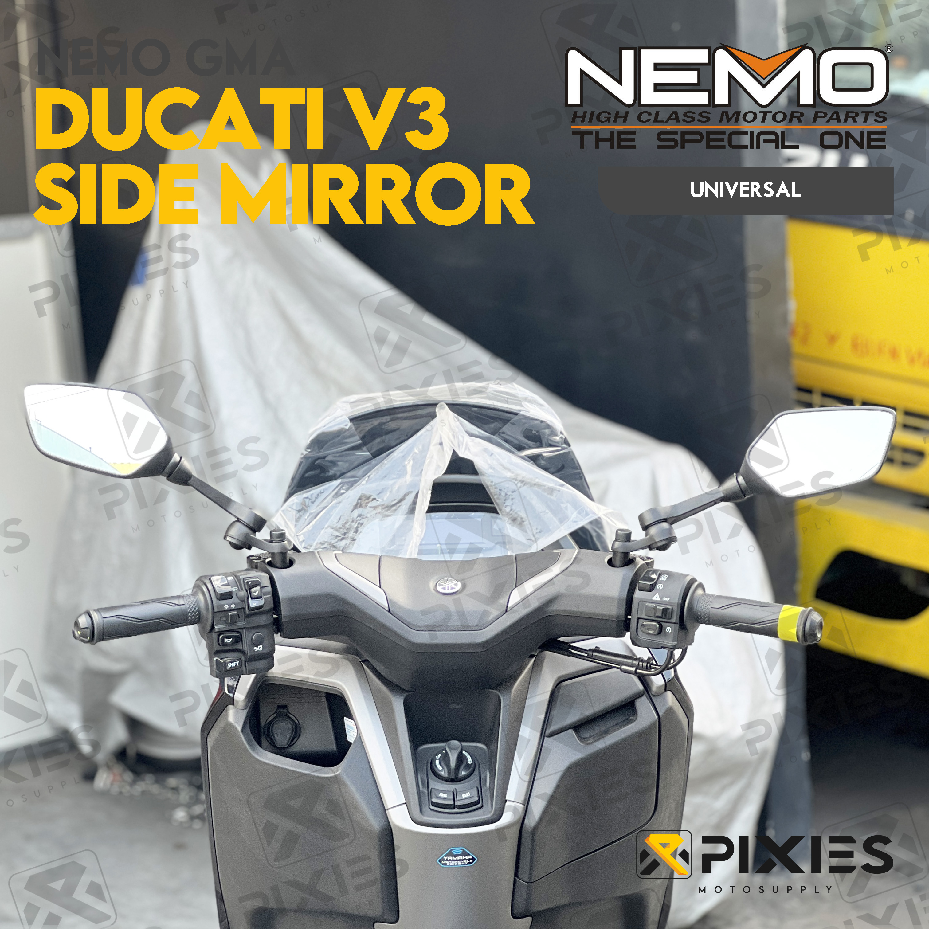 NEMO DUCATI V3 NINJA TYPE SIDE MIRROR (UNIVERSAL) for Nmax, Aerox, ADV ...
