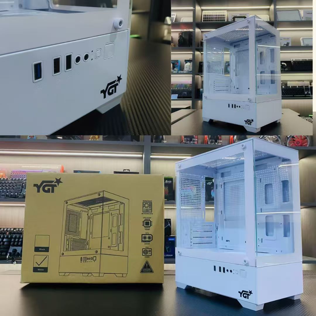 YGT Gaming Pc Case With Tempered Glass Seaview Micro ATX Desktop ...