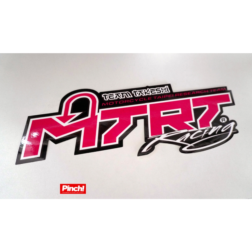 Pinch Motorcycle Sticker - MTRT Red Version 29x12cm (11.5 inch ...