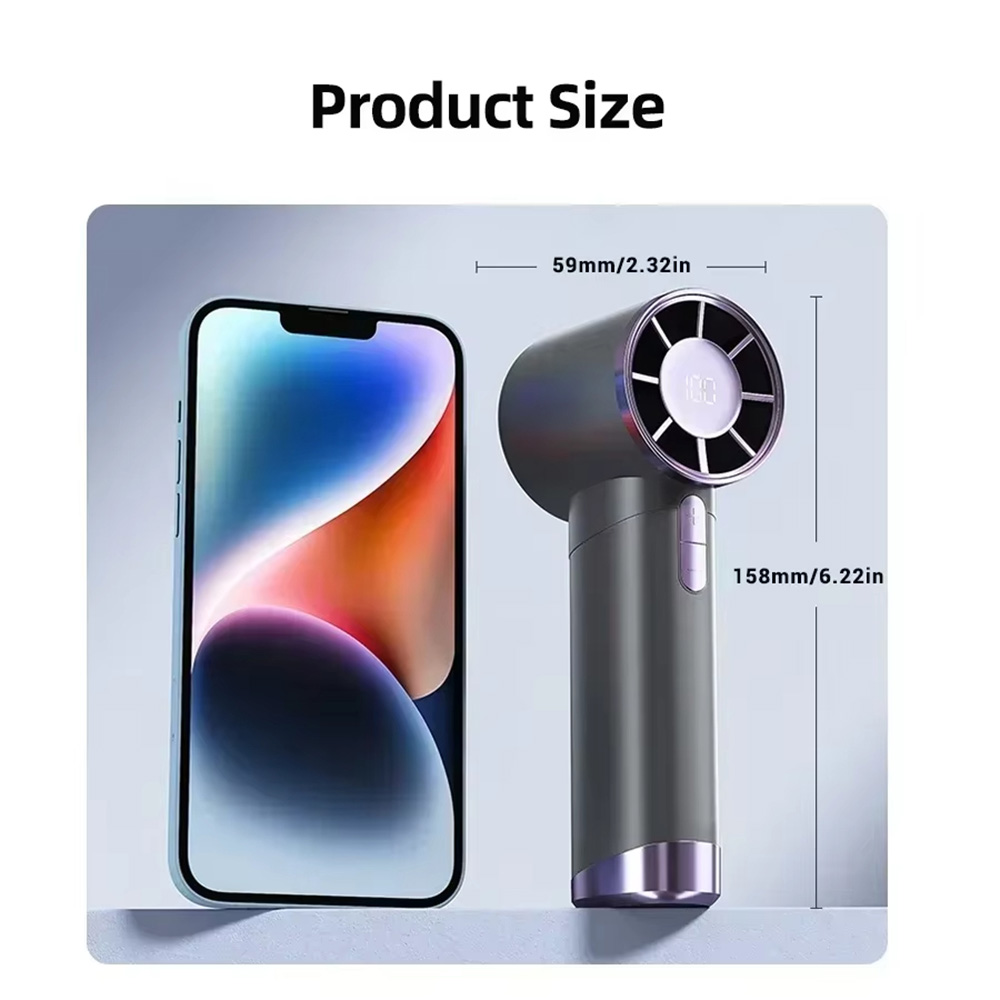 Portable Mini Turbo Fan Desktop Mute Fan Type C Rechargeable 100 Speed ...