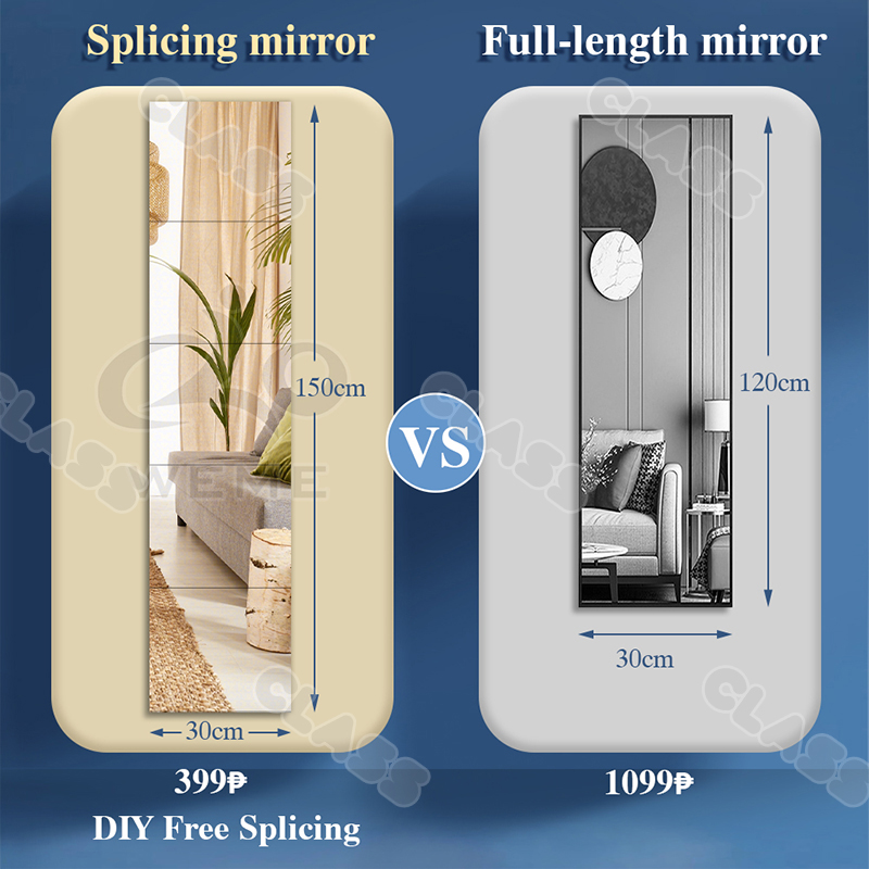UPSEN HD Mirror Glass Mirror Full Body Mirror Wall Full-Length wall ...
