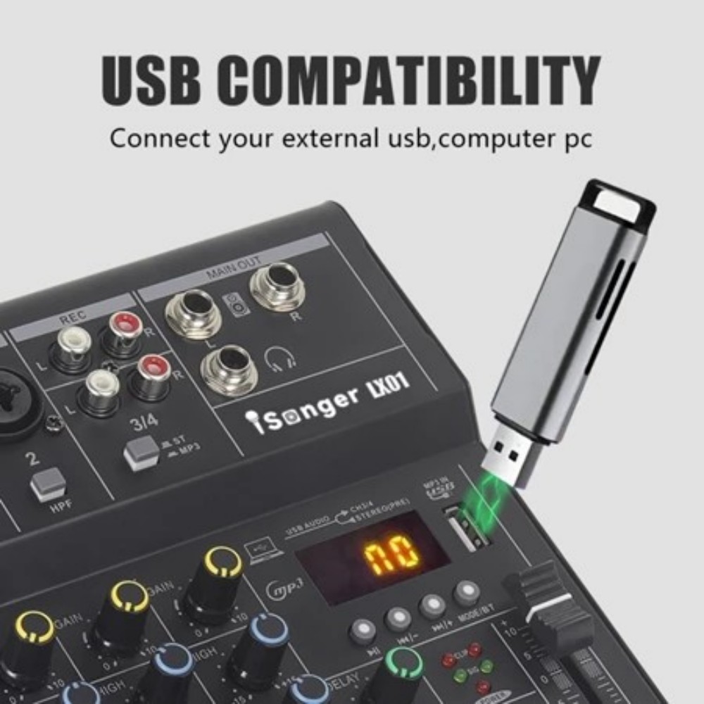 portable professional audio mixer with 4 channels powerring by usb ...