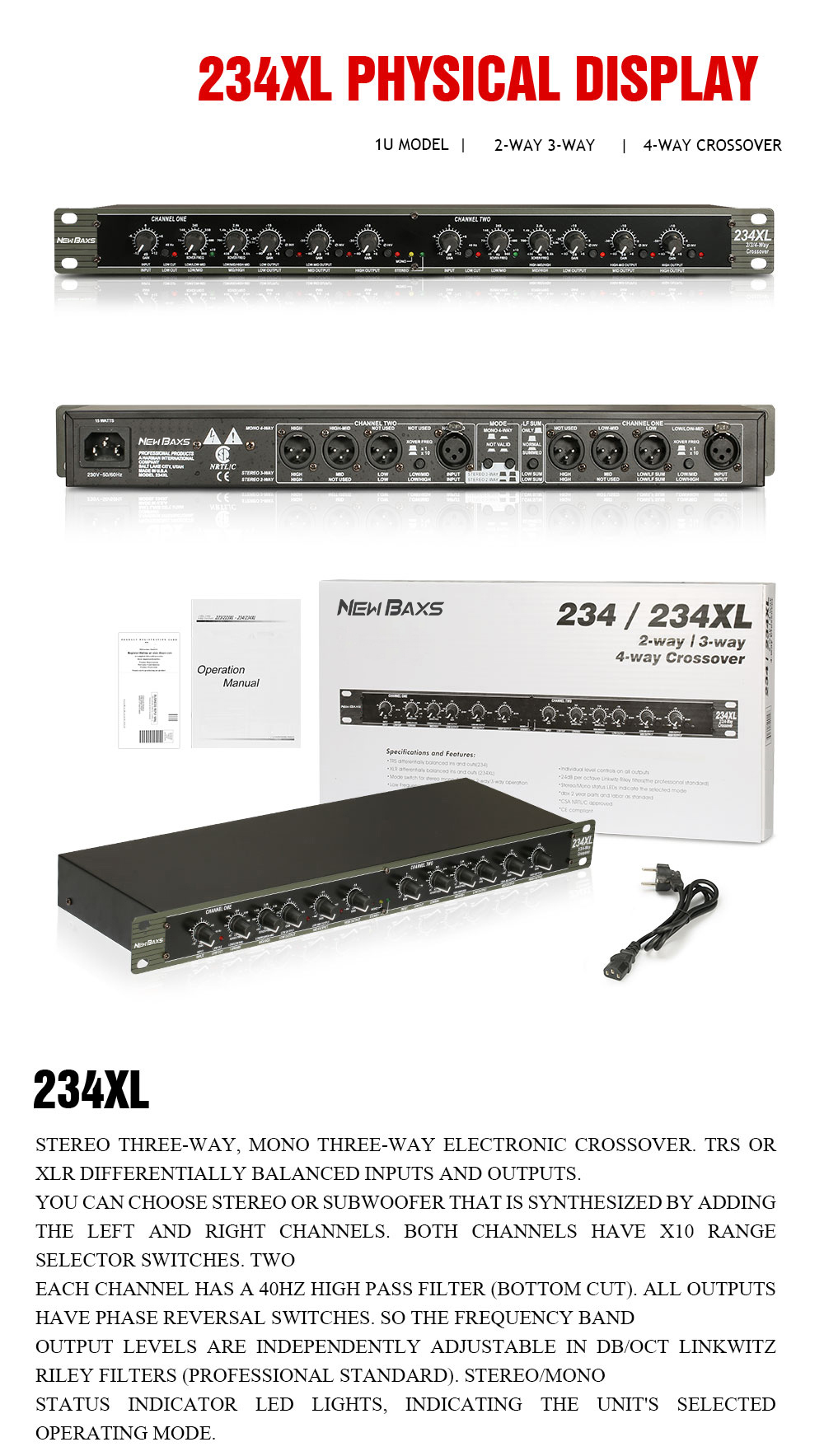 NEW BAXS 234XL/234XS Crossover speaker crossover 3 way crossover for ...