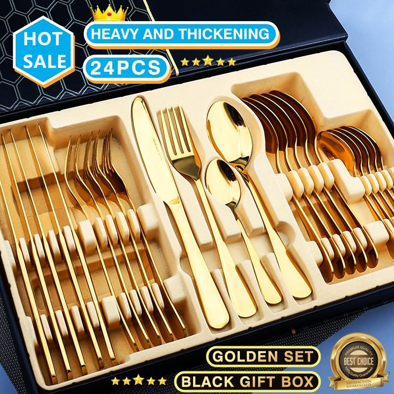 High Quality Not Fade 24 Piece 304 Stainless Steel Cutlery Set ...