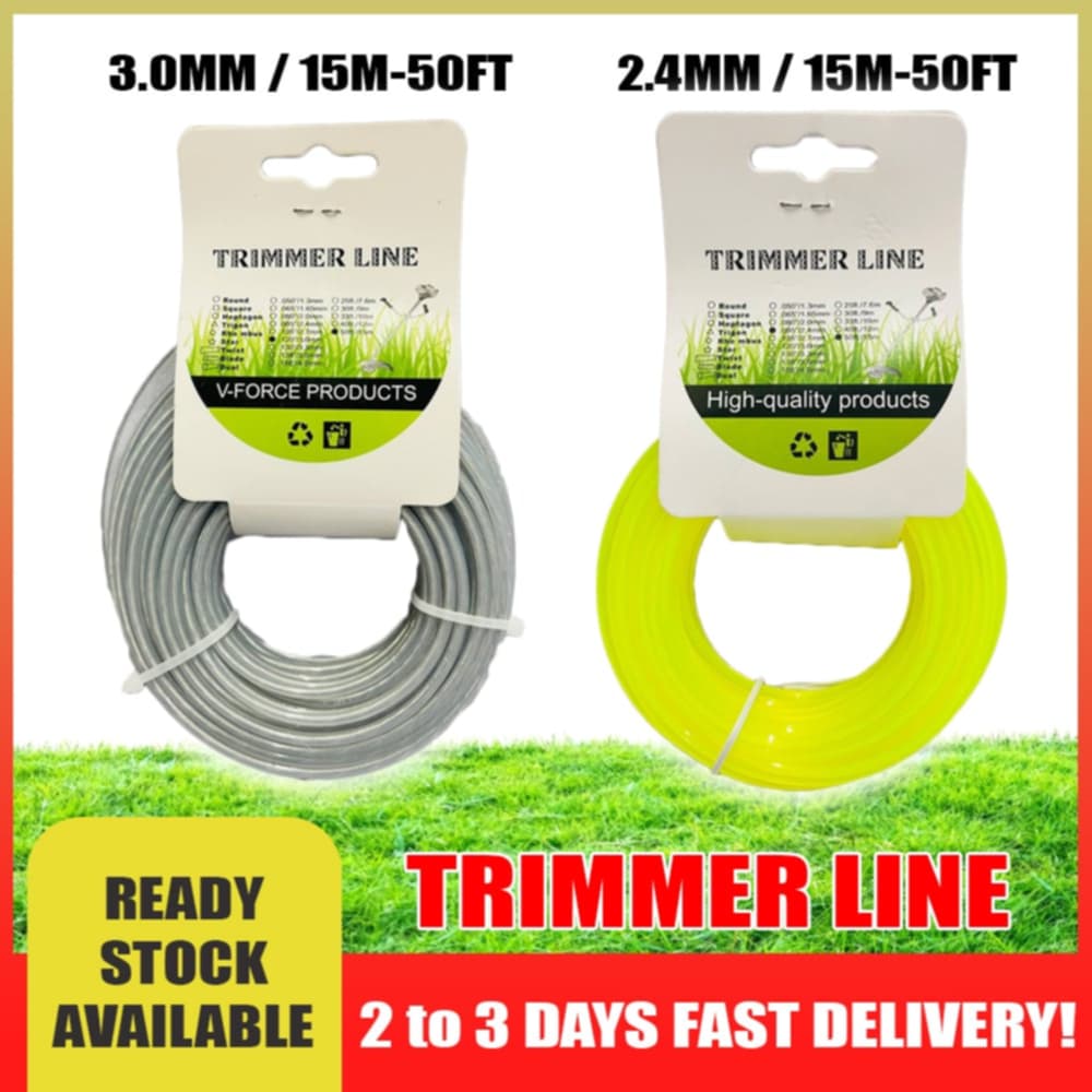 Nylon Trimmer Line 2.4mmx15m 3.0mmx15m Square Shape Hole for Grass ...
