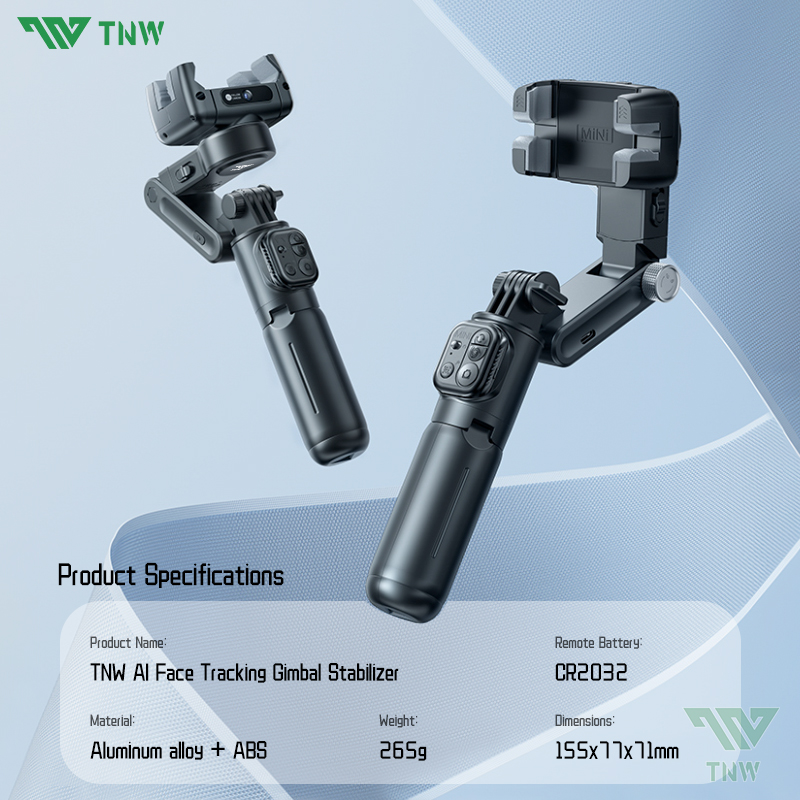 TNW Q19 4in1 Selfie Stick Gimbal Stabilizer AI Face/Object Tracking ...