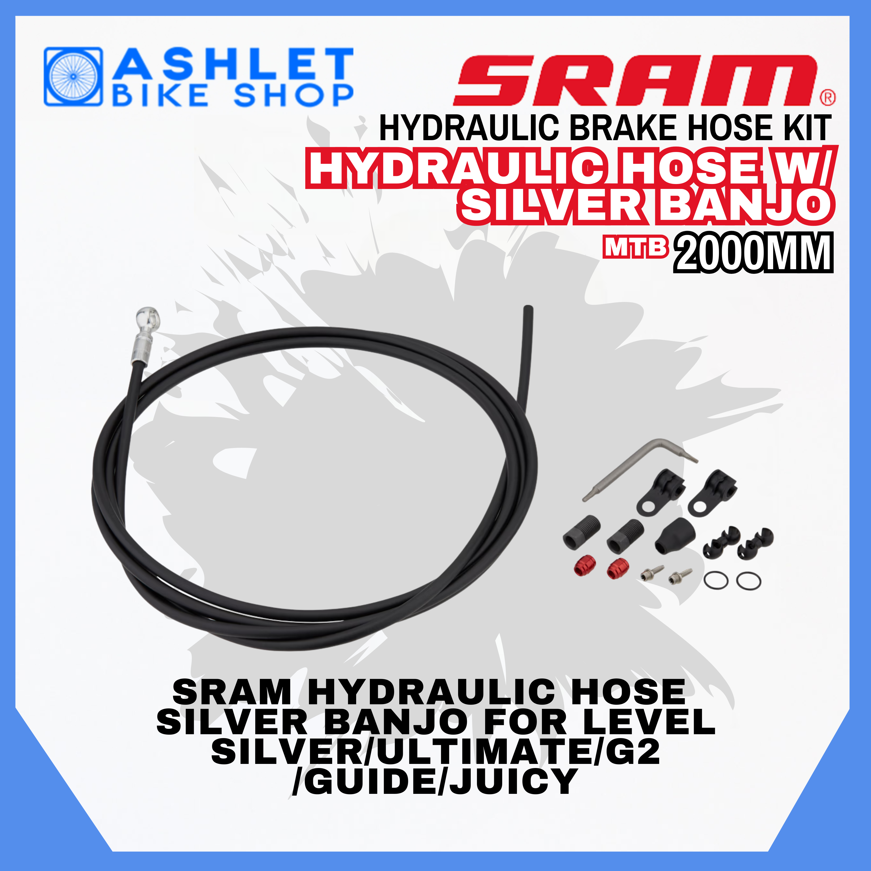 ORIGINAL SRAM Hydraulic Hose Kit Silver Banjo For Level Silver/Ultimate ...