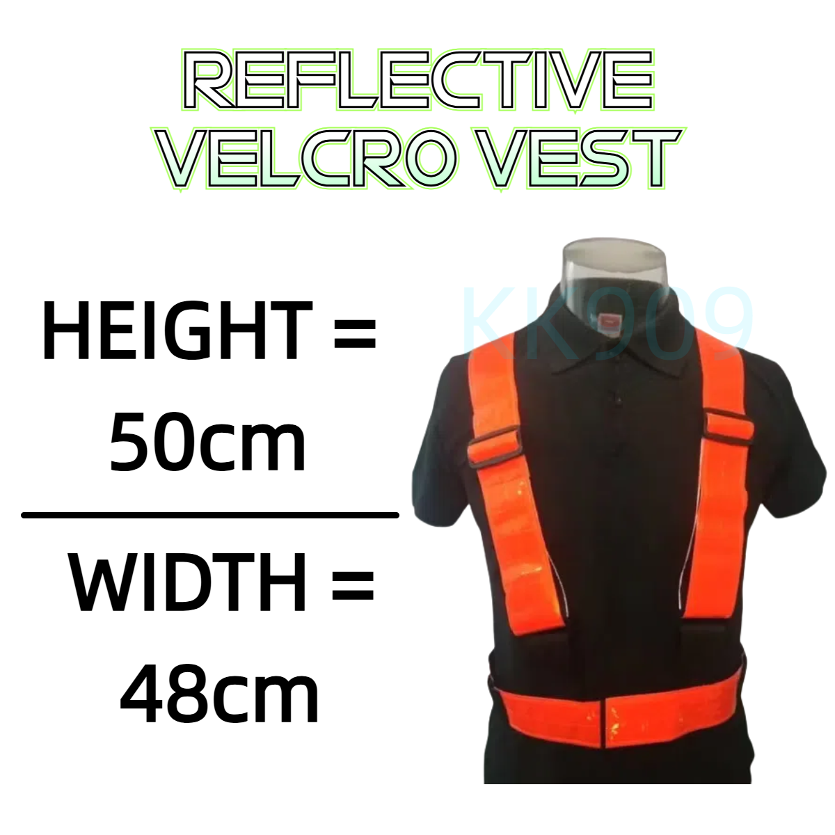 Adjustable Velcro Reflectorized Safety Vest Green/Orange/Blue | Shopee ...