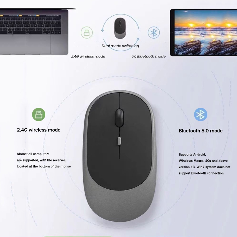 Wireless Rechargeable Dual Mouse (Bluetooth + 2.4G) | Shopee Philippines
