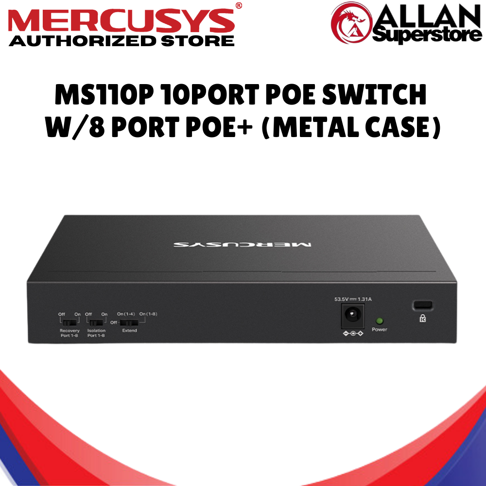Mercusys MS110P 10-Port 10/100Mbps Desktop Switch with 8-Port PoE+ | Shopee Philippines