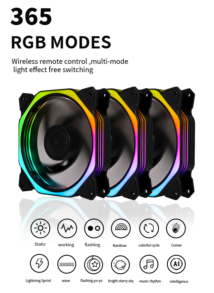PC CPU Cooling Fan | 6-Pin RGB | ARGB Lights | Compatible with Molex ...