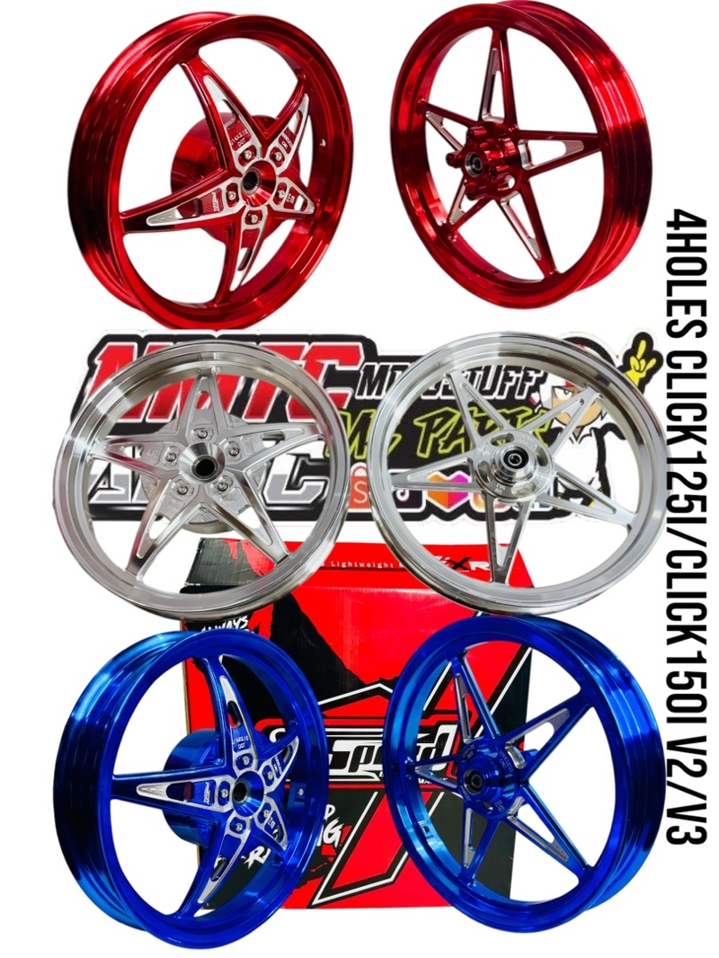 XSPEED X STAR MAGS 4Holes CLICK125i/CLICK150i V2/V3 F:1.85/14/R:2.15/14 ...