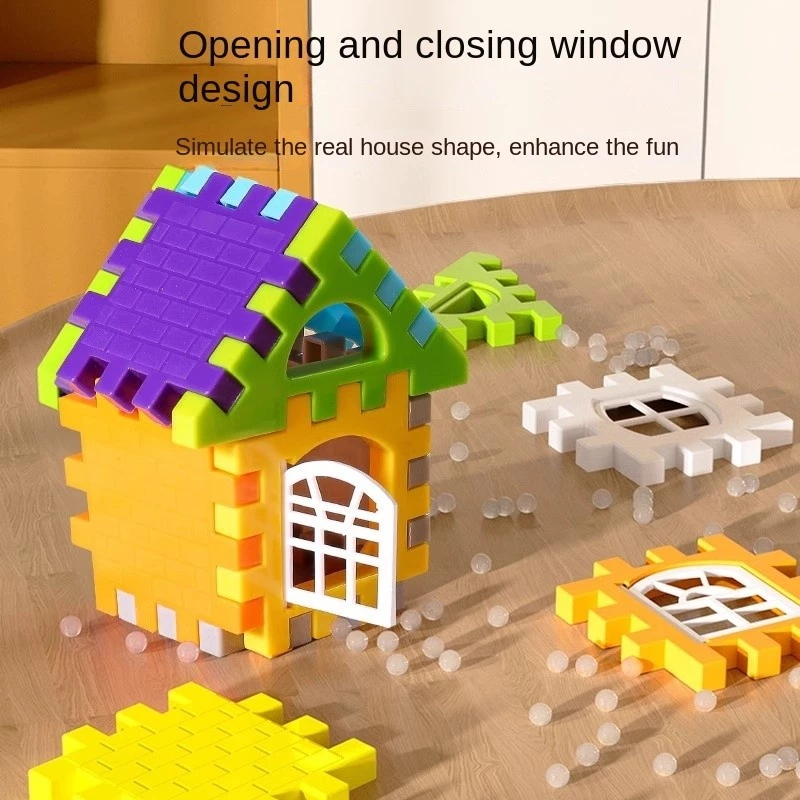 70/140/210PCS Kids DIY House Building Blocks Large Particle Block Wall ...