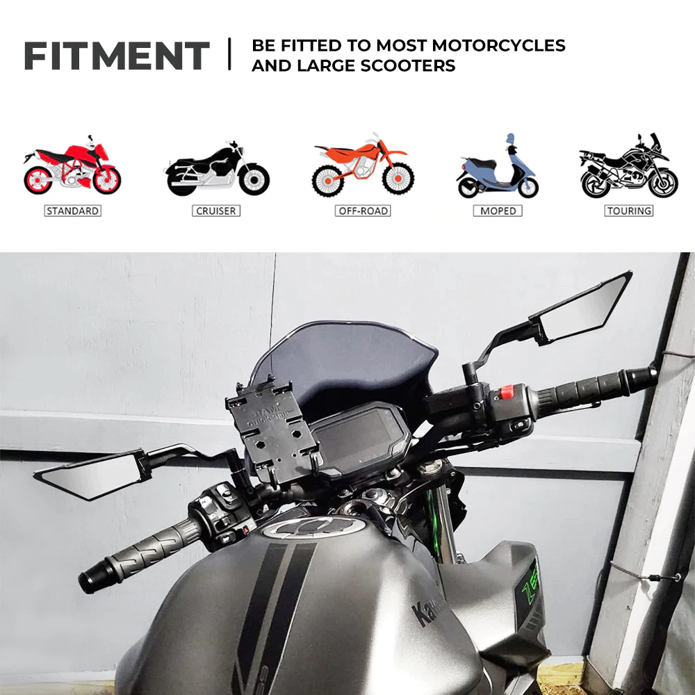 Bimota Motorcycle Side Mirror Alloy Adjustable 2 Pcs Winglet Rearview ...