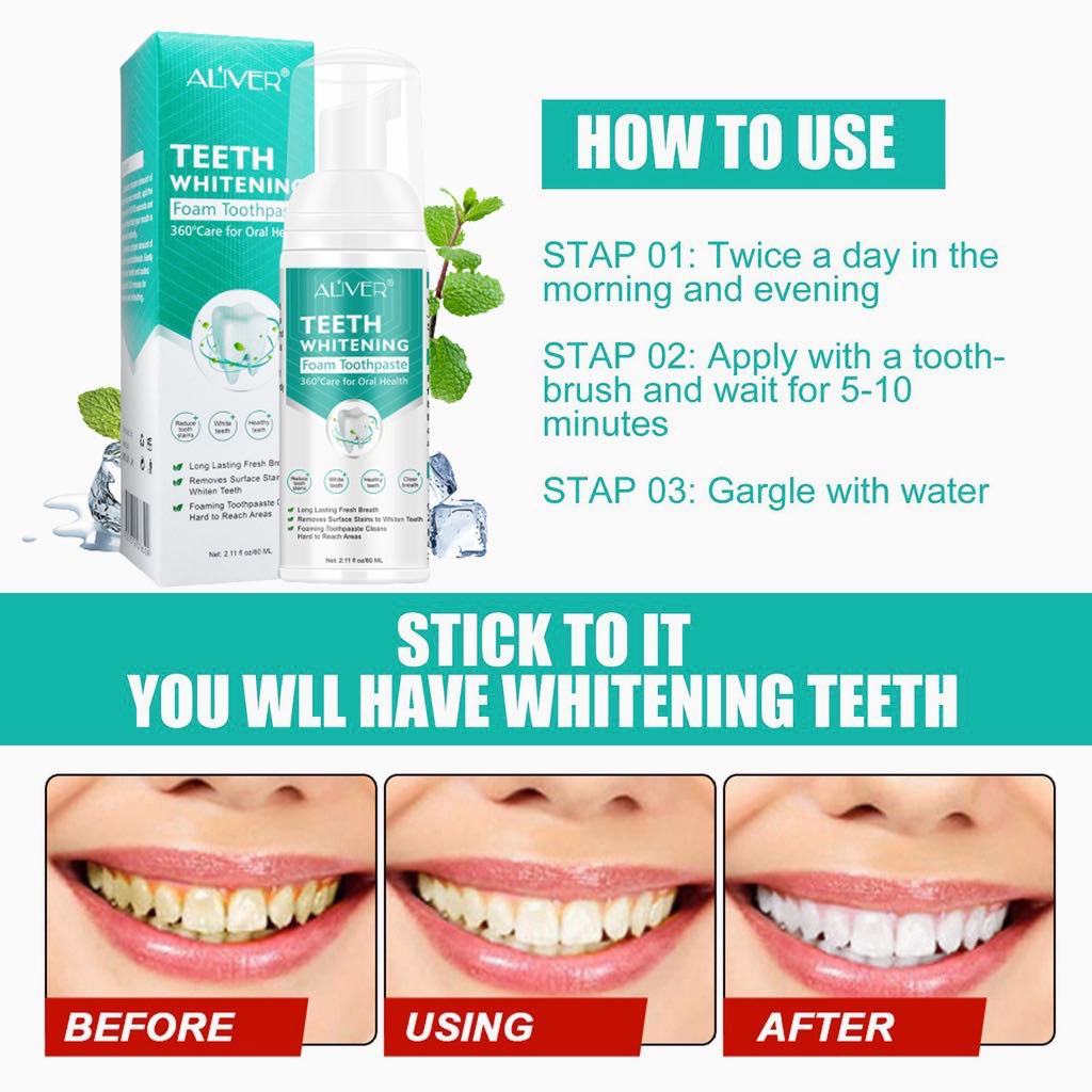 Top Seller Teeth Whitening Mousse Remove Plaque Stains Oral Odor ...